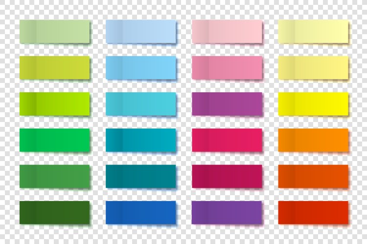 Sticky paper notes with shadow effect blank color Vector Image