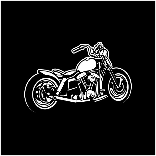 Chopper motorcycle emblem front view Royalty Free Vector