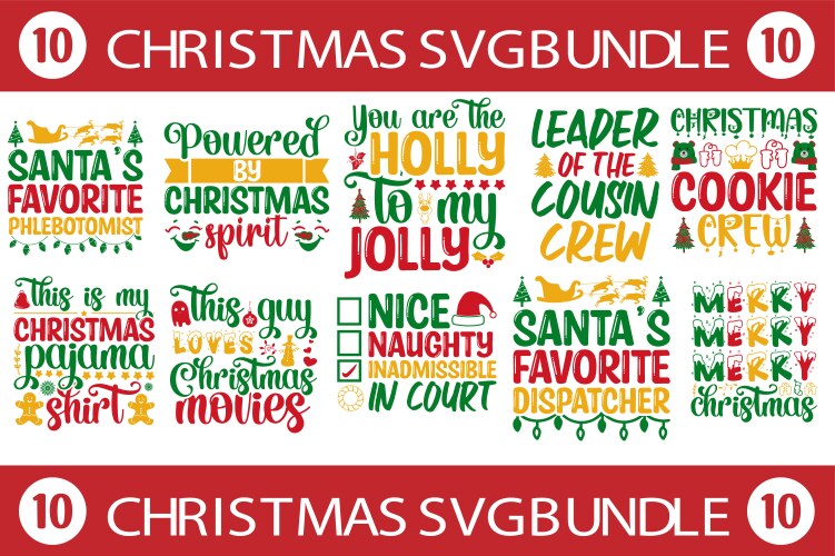 Christmas svg bundle Royalty Free Vector Image
