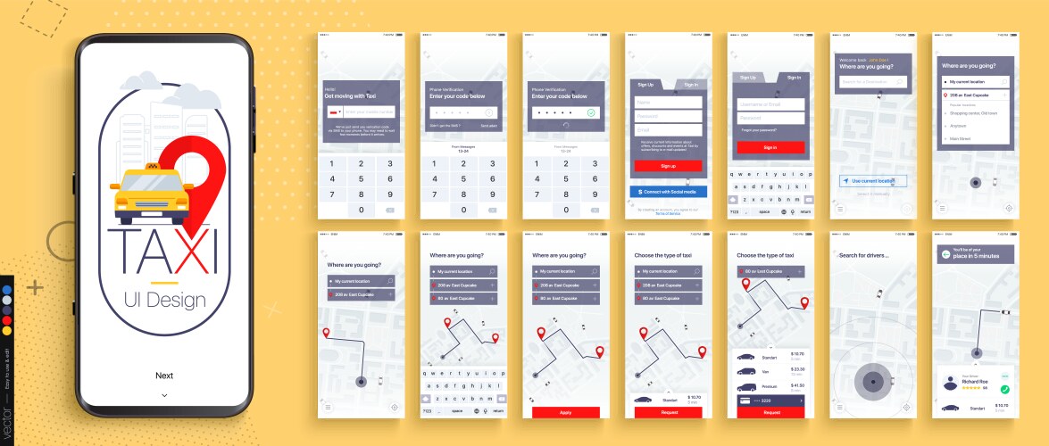 Ui Ux Design Camera App For Mobile Shooting Modes Vector Image