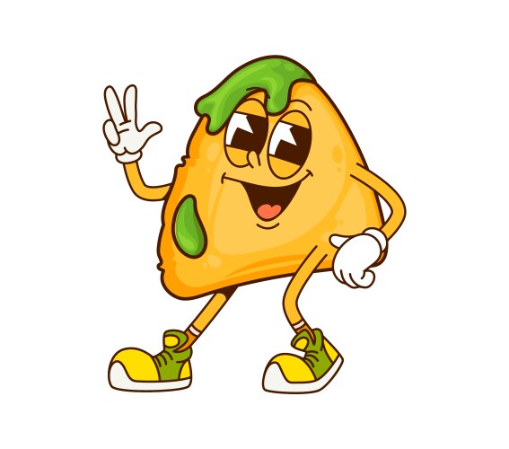 Cute nacho cartoon character Royalty Free Vector Image