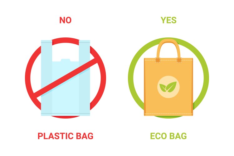 Say no to plastic bags poster Royalty Free Vector Image