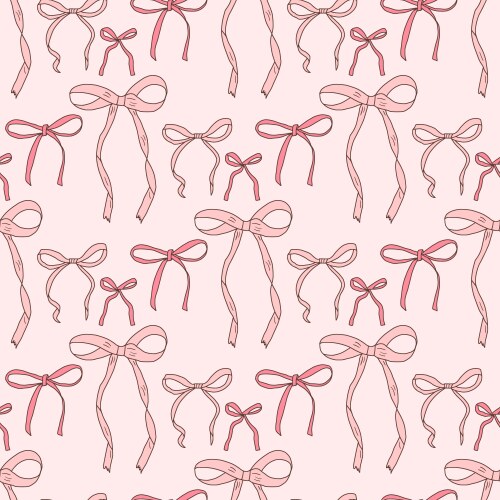 Pink bows seamless pattern decorative band Vector Image