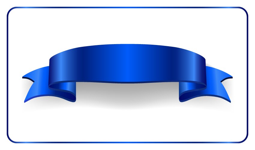 Blue ribbon banner satin glossy bow blank design Vector Image