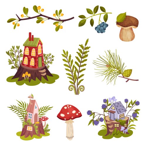 Fantasy mushroom house Royalty Free Vector Image