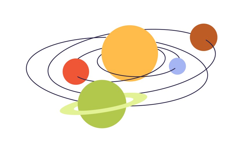 Horizontal banner with planets of solar system Vector Image
