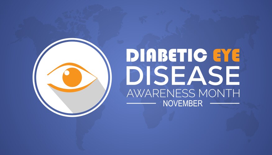 Diabetic eye disease awareness month Royalty Free Vector