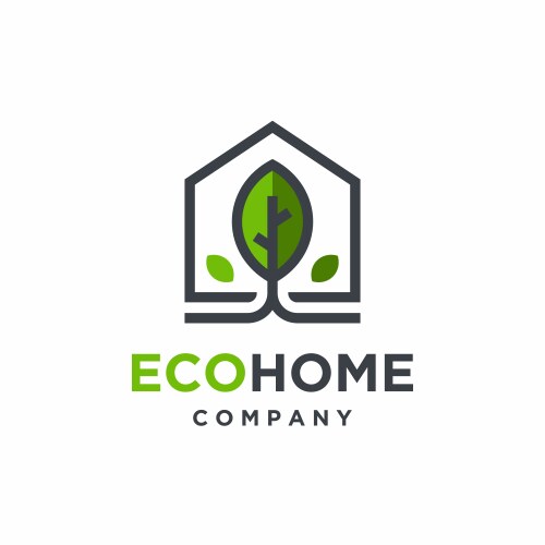 Natural home logo design Royalty Free Vector Image