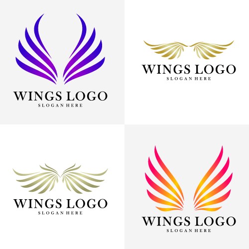 Rainbow polygonal folded wings Royalty Free Vector Image