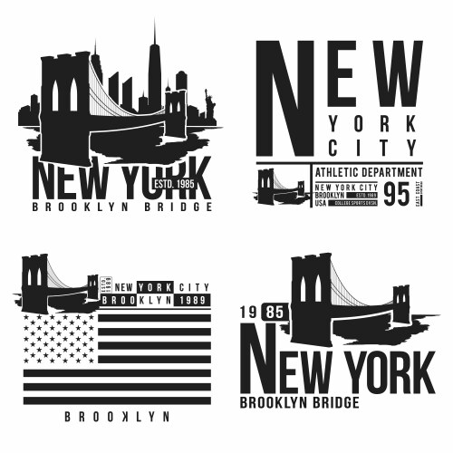 New york brooklyn bridge Royalty Free Vector Image