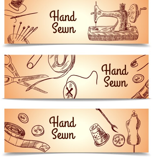 Sewing emblems set Royalty Free Vector Image - VectorStock