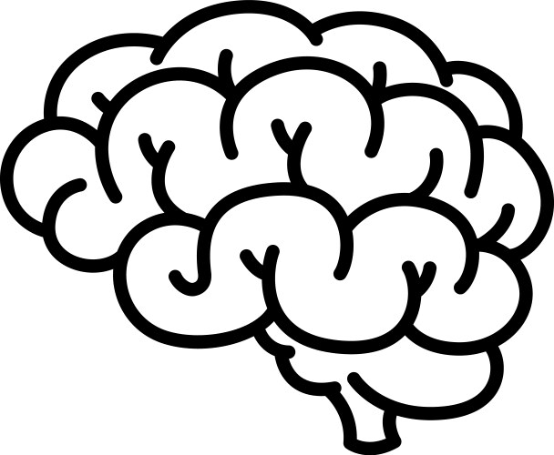 Simple icon human brain Royalty Free Vector Image