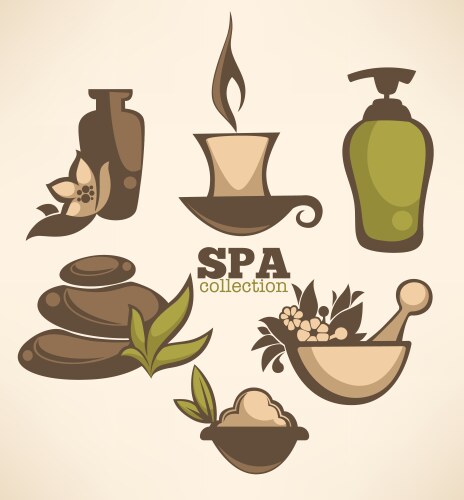 Spa collection Royalty Free Vector Image - VectorStock