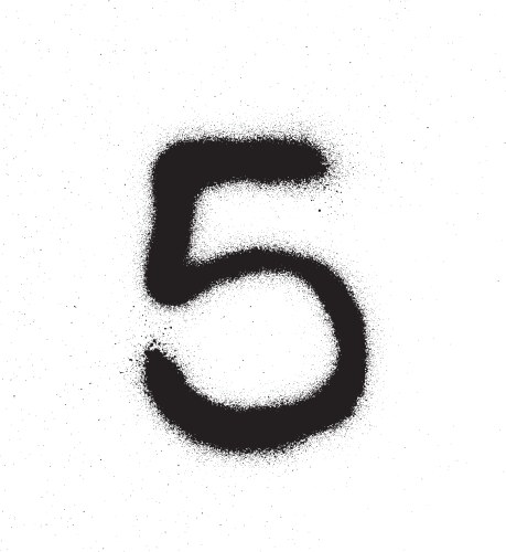 Graffiti bubble font number 5 in black on white Vector Image