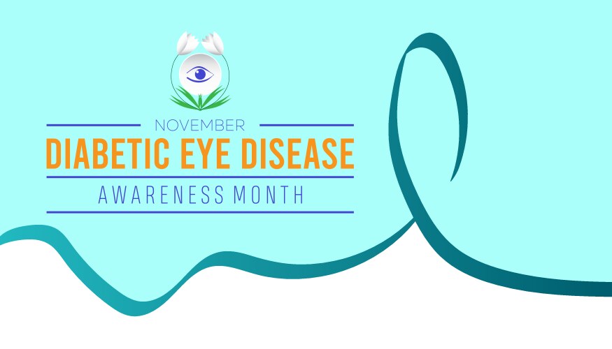 Diabetic eye disease awareness month Royalty Free Vector