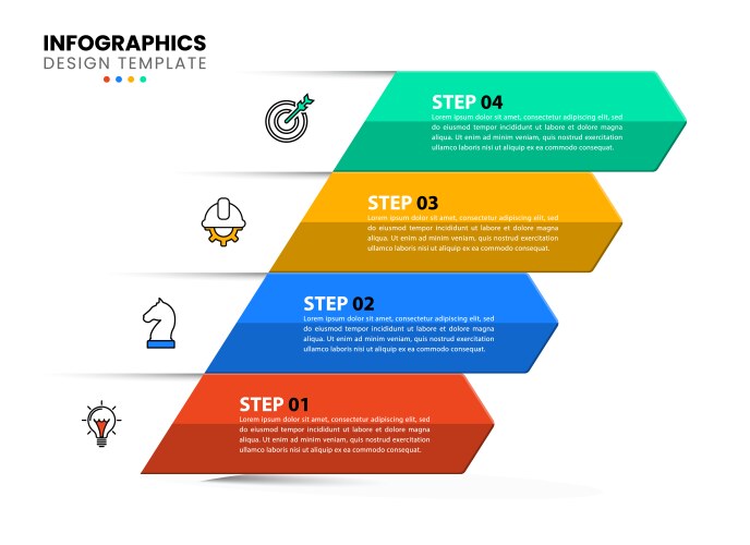 5 points steps infographic template arrow Vector Image