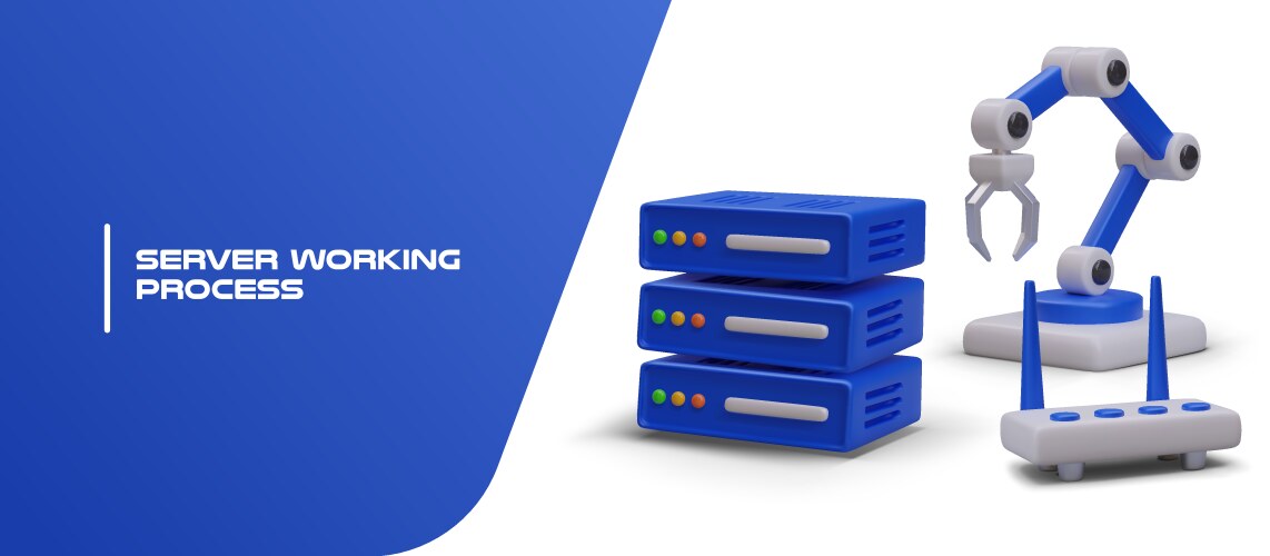 Realistic rack server system side view safe Vector Image