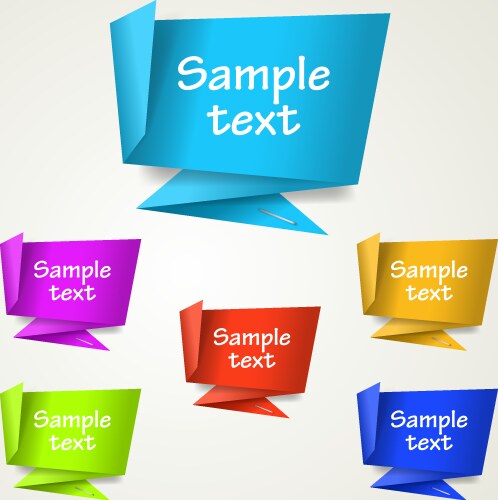 Summer origami labels Royalty Free Vector Image