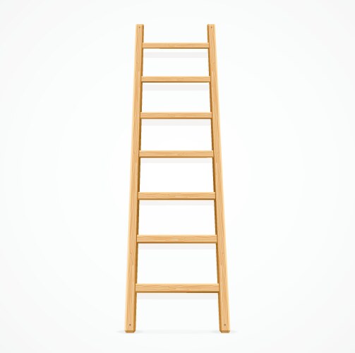 Wooden ladder in red design with shadow Royalty Free Vector