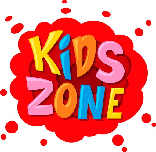 Kids zone banner child party playground area Vector Image