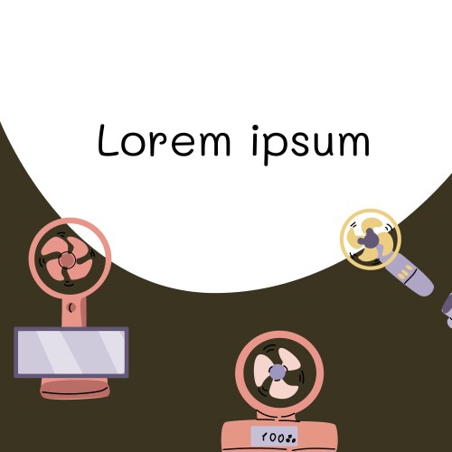 Portable electric fan background - banner Vector Image