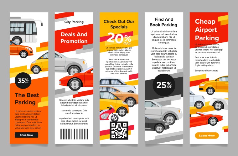 Car parking banner set Royalty Free Vector Image