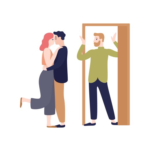 Man serve table bring food to his wife husband Vector Image Man serve table bring food to his wife husband Vector Image