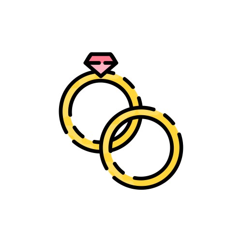 Wedding rings icon Royalty Free Vector Image - VectorStock