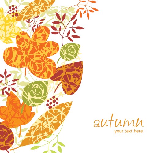 Fall autumn colorful leaves background Royalty Free Vector