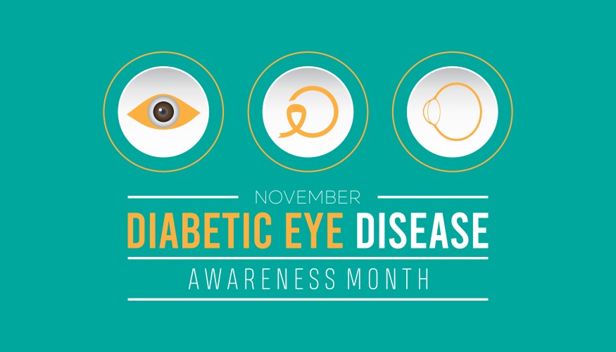 Diabetic eye disease awareness month Royalty Free Vector