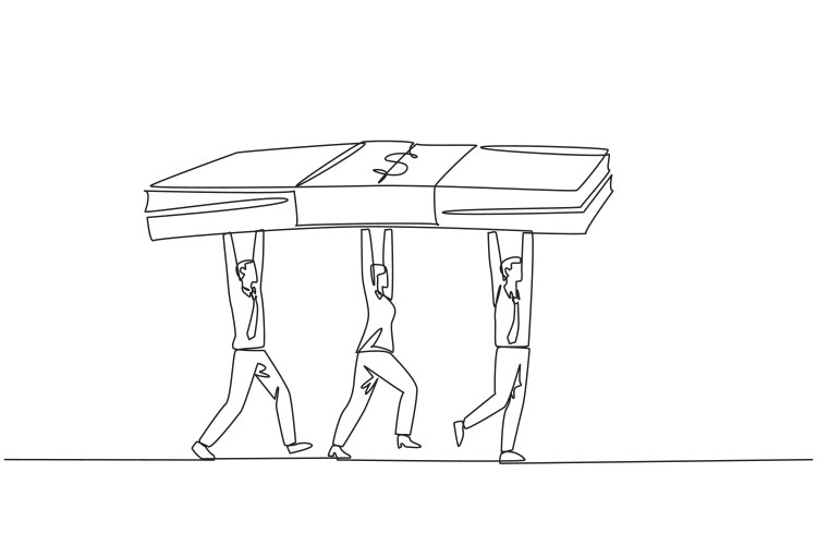 Teamwork game concept one single line drawing Vector Image