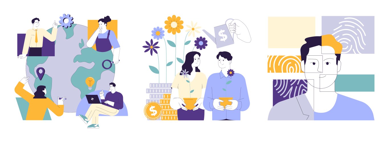 Inclusive society set confronting stigma Vector Image