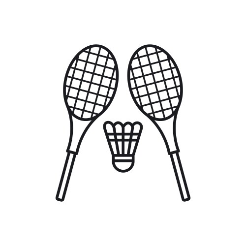 Badminton icon isolated on white background Vector Image