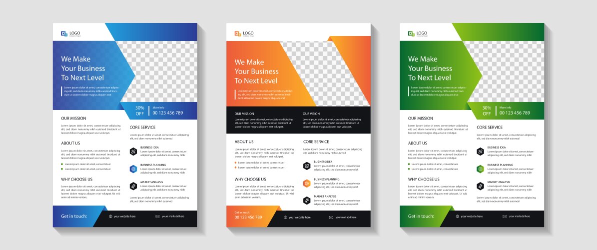 Business corporate flyer template clean design Vector Image