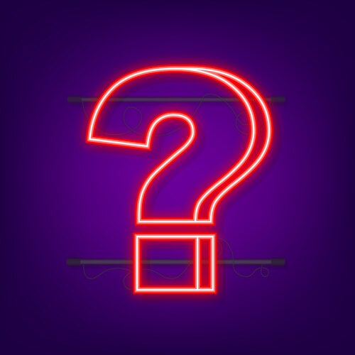 Neon question mark frame quiz lighting Royalty Free Vector