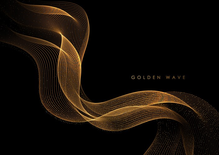 2025 new year abstract shiny color gold wave Vector Image