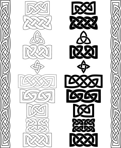 3 celtic braid patterns Royalty Free Vector Image
