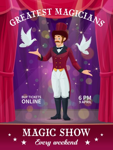 Advertising poster for circus amazing show Vector Image