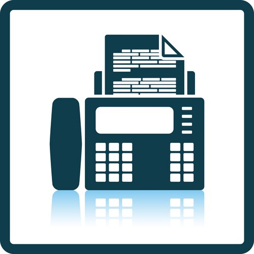 Fax telephone icon simple call customer Royalty Free Vector