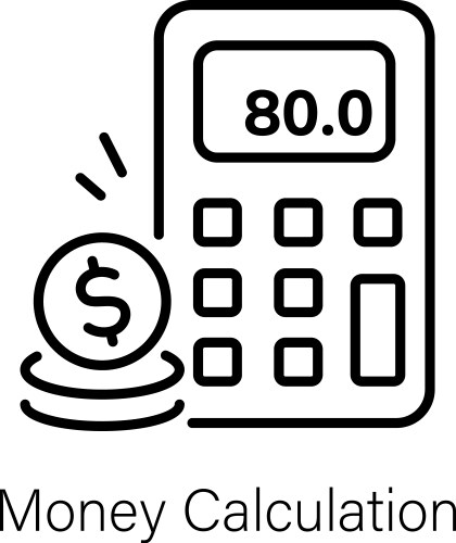 Money calculation Royalty Free Vector Image - VectorStock