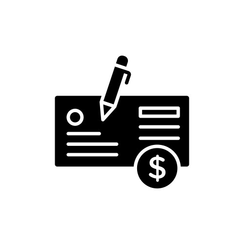 Money check icon setpayment pay paper cheque Vector Image