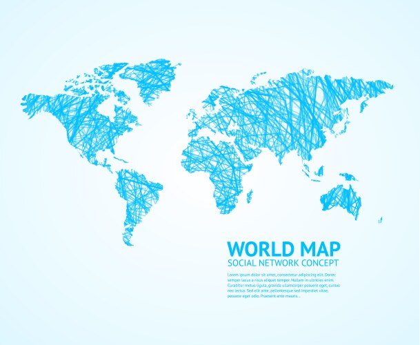 Blue world map globe isolated on white background Vector Image