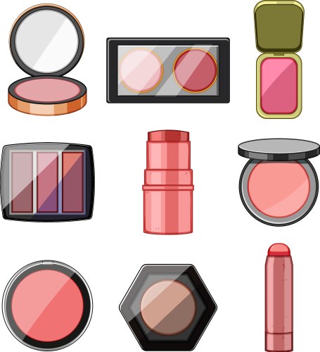 Beauty blush compact cartoon Royalty Free Vector Image