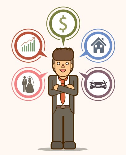 Businessman dream at coffee break cartoon Vector Image Businessman dream at coffee break cartoon Vector Image