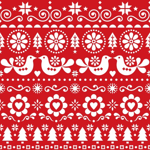 Red seamless pattern with christmas trees eps10 Vector Image