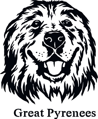 Great Pyrenees Dog Vector Images (70)