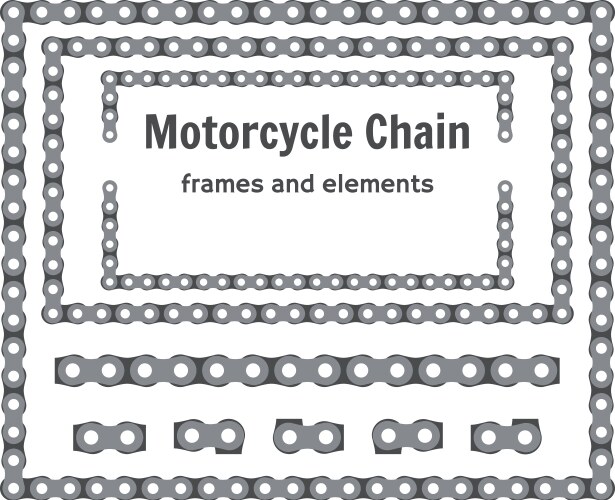 Chain borders seamless black chains different Vector Image