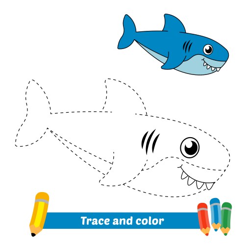 Shark Trace and Color Activity – Royalty-Free Vector | VectorStock