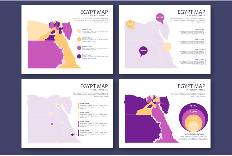 Egypt map infographic template Royalty Free Vector Image