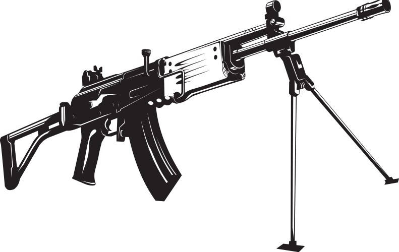 Set machine gun Royalty Free Vector Image - VectorStock